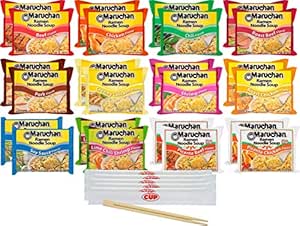 Amazon.com : Maruchan Ramen Noodle Soup, 24 Count 12 Flavor Variety Pack with By The Cup ...