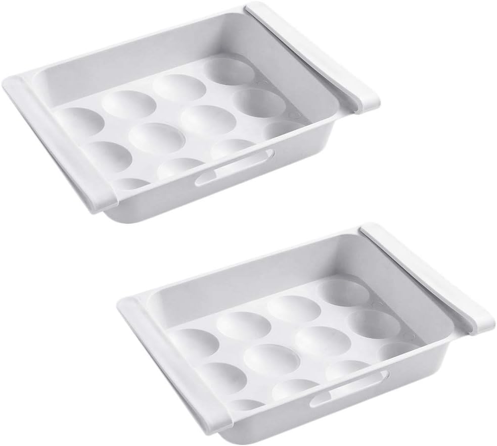 DMFSHI Fridge Organizer, 2 PCS Refrigerator Holder, Plastic Fridge ...