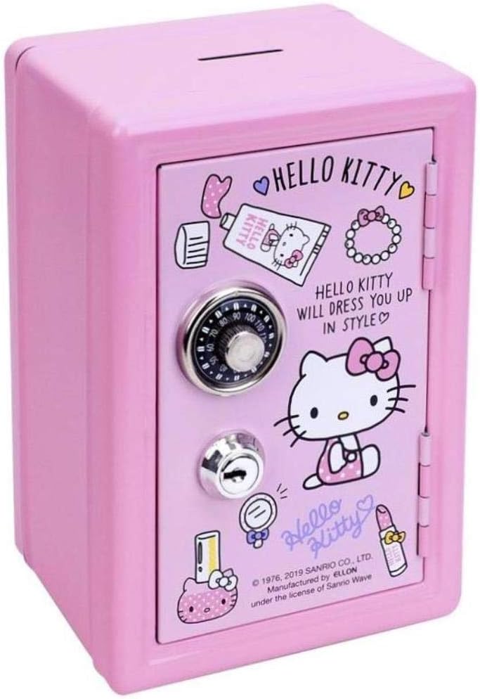 Amazon.com: Ellon Hello Kitty Metal Safe Bank Coin Money Box with ...