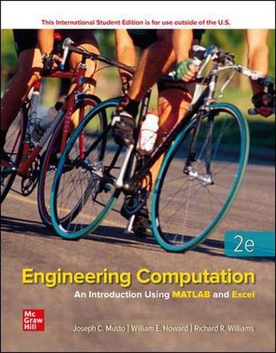 Engineering Computation An Introduction Using Matlab And Excel Musto Joseph Howard William