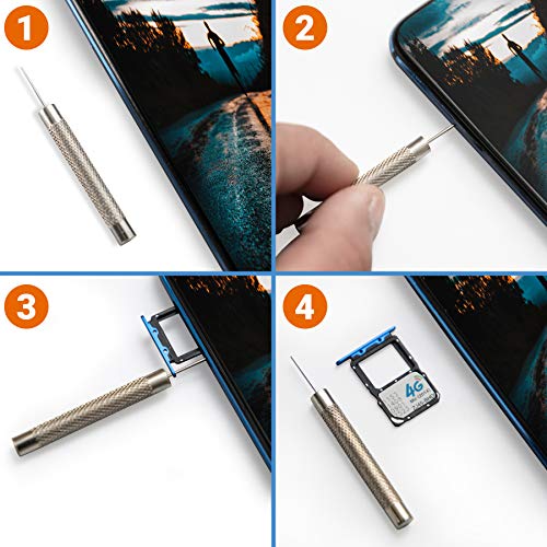 PortPlugs SIM Card Removal Tool Set (6 Pack + Cleaner Brush) Universal ...