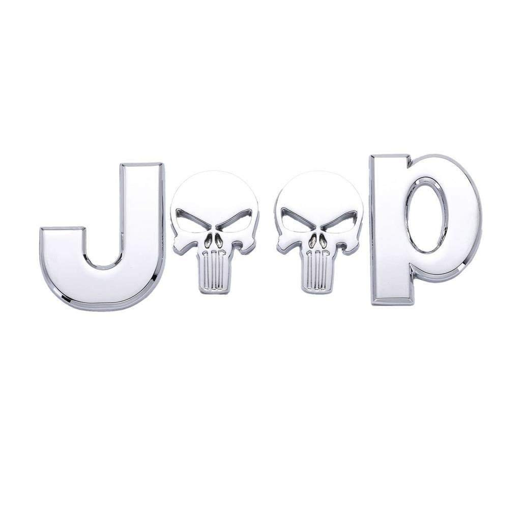 Xotic Tech 3D Letter Emblem for Jeep Punisher Skull Logo Sticker Car ...