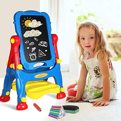 AMOSTING Kids Easel,Easy to Assemble Learning Toys Easel for Kids with ...
