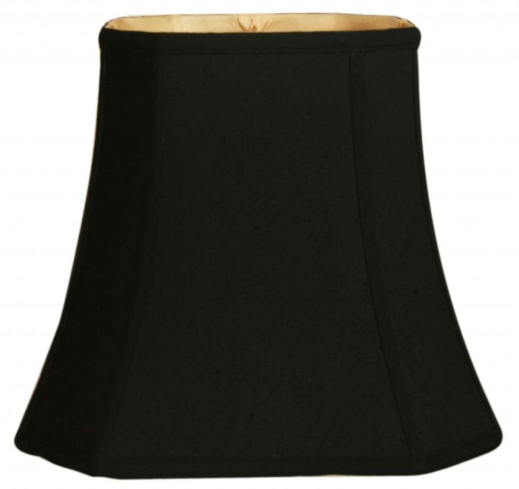 Royal Designs Square Cut Corner Basic Lamp Shade, Black/Gold 8 x 12 x ...