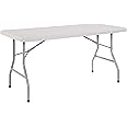 Amazon.com: Office Star Resin Multipurpose Rectangle Folding Table for Indoor or Outdoor Use, 5 ...