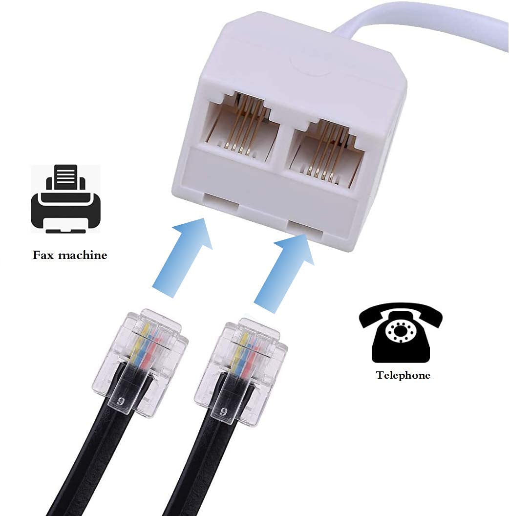 Phone Line Splitter RJ11 Male To Female Two Way Phone Line Splitter ...