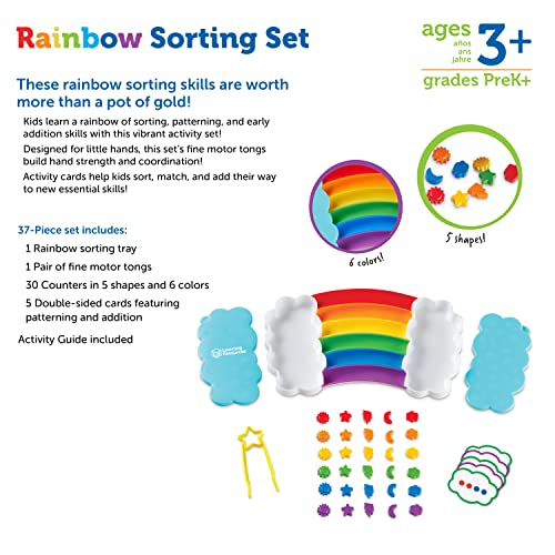 Learning Resources Rainbow Sorting Set,37 Pieces, Ages 3+, Fine Motor ...