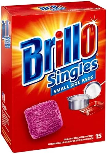 Brillo Single Use Steel Wool Soap Pads, Smaller Size Original Red Scent ...