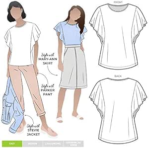 Style Arc Sewing Pattern - Posie Knit Top (Sizes 10-22) : Arts, Crafts ...