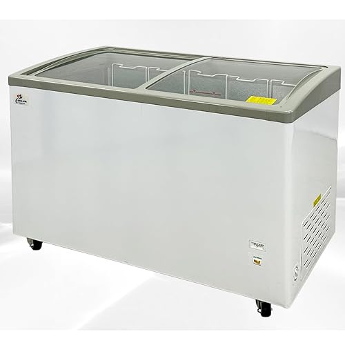 Chest Freezer Glass Door sliding Commercial Ice Cream Freezer 50" White ...