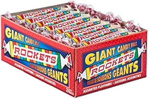 Giant Rockets Hard Candy Assorted Flavors - Pack of 24 Giant Rockets ...