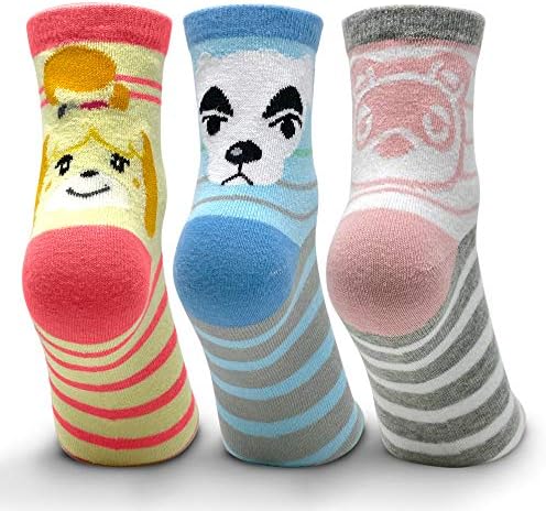 Controller Gear Animal Crossing: New Horizons Stripes Crew Socks - 3 ...