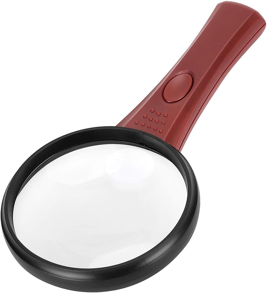 Lupa de mano con luz, lente óptica de iluminación 3X 13X con 2 luces ...