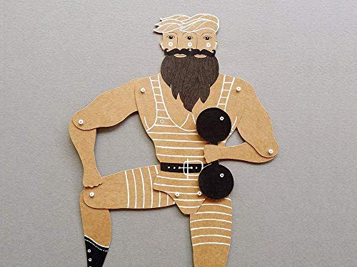 Strongman articulated paper doll, hand painted circus - Want It All