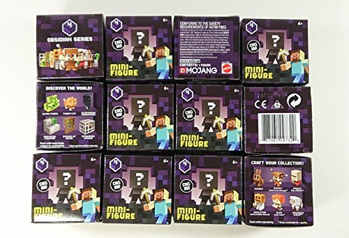 Mattel Minecraft Mini-Figures Obsidian Series 4 - 12 1-Inch Figure ...