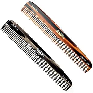 Amazon.com: Kent 9T Double Tooth Hair Dressing Table Comb, Tortoise Fine and Wide Tooth Dresser ...