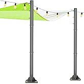 Amazon.com : 2 Pack 10ft Sun Shade Sail Poles - Heavy Duty Steel Metal ...