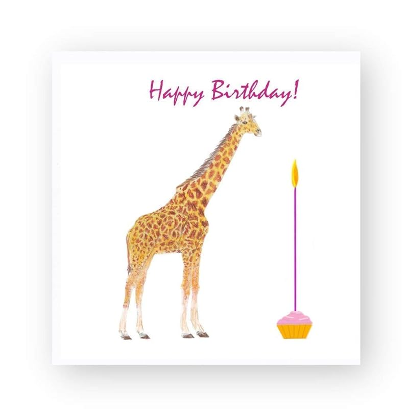 Giraffe Birthday Card with optional customisation: Amazon.co.uk: Handmade