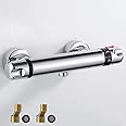 Bathroom Thermostatic Shower Mixer Wall Mount Hot Cold Water Showering ...