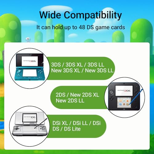 QUBAMG 3DS Game Case 48 Slots DS Game Holder Compatible With Nintendo ...