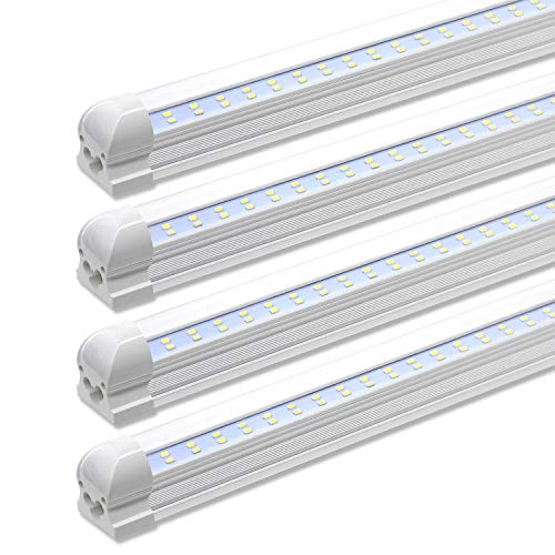 8ft Led Shop Light Fixture, Double Row T8 Integrated 8 Foot Led Tube ...