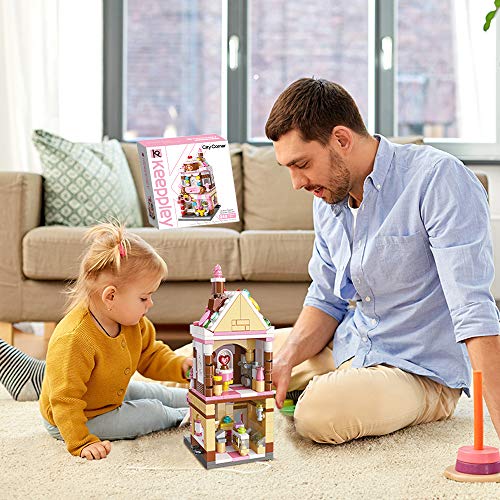 Qman Girls Building Blocks Toy Dream Dessert House Building Kit Street ...