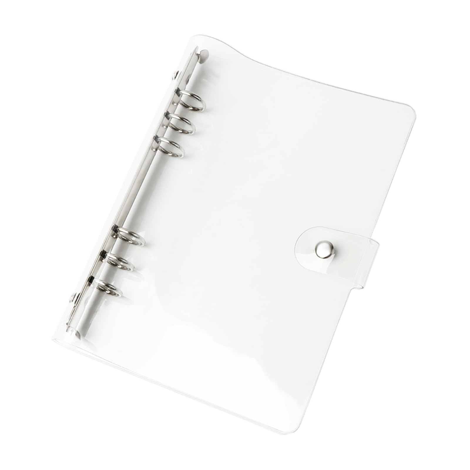 Clear A5 Binder Cover Notebook Shell with Snap Button Closure 6 Ring ...