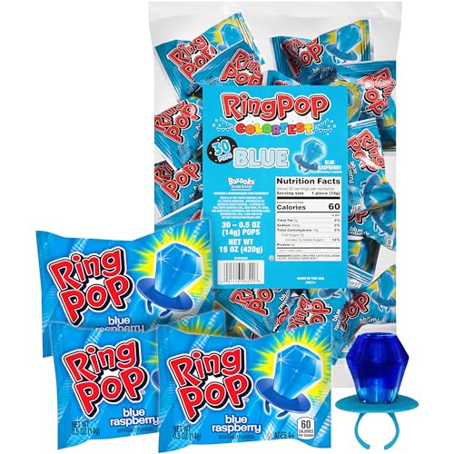 Ring Pop Valentine’s Candy Blue Raspberry Colorfest - 30 Count Bulk ...