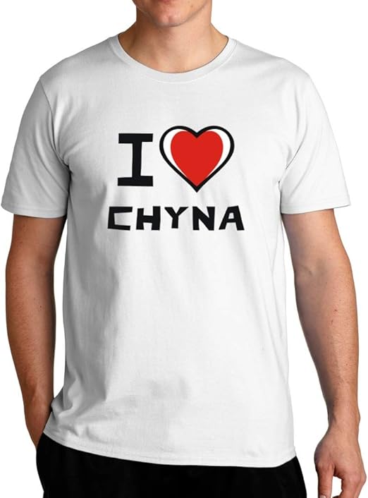 Amazon.com: Eddany I Love Chyna Bicolor Heart T-Shirt: Clothing