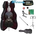 Amazon.com: Merano 4/4 Full Size Black Cello with Hard Case with Bag ...