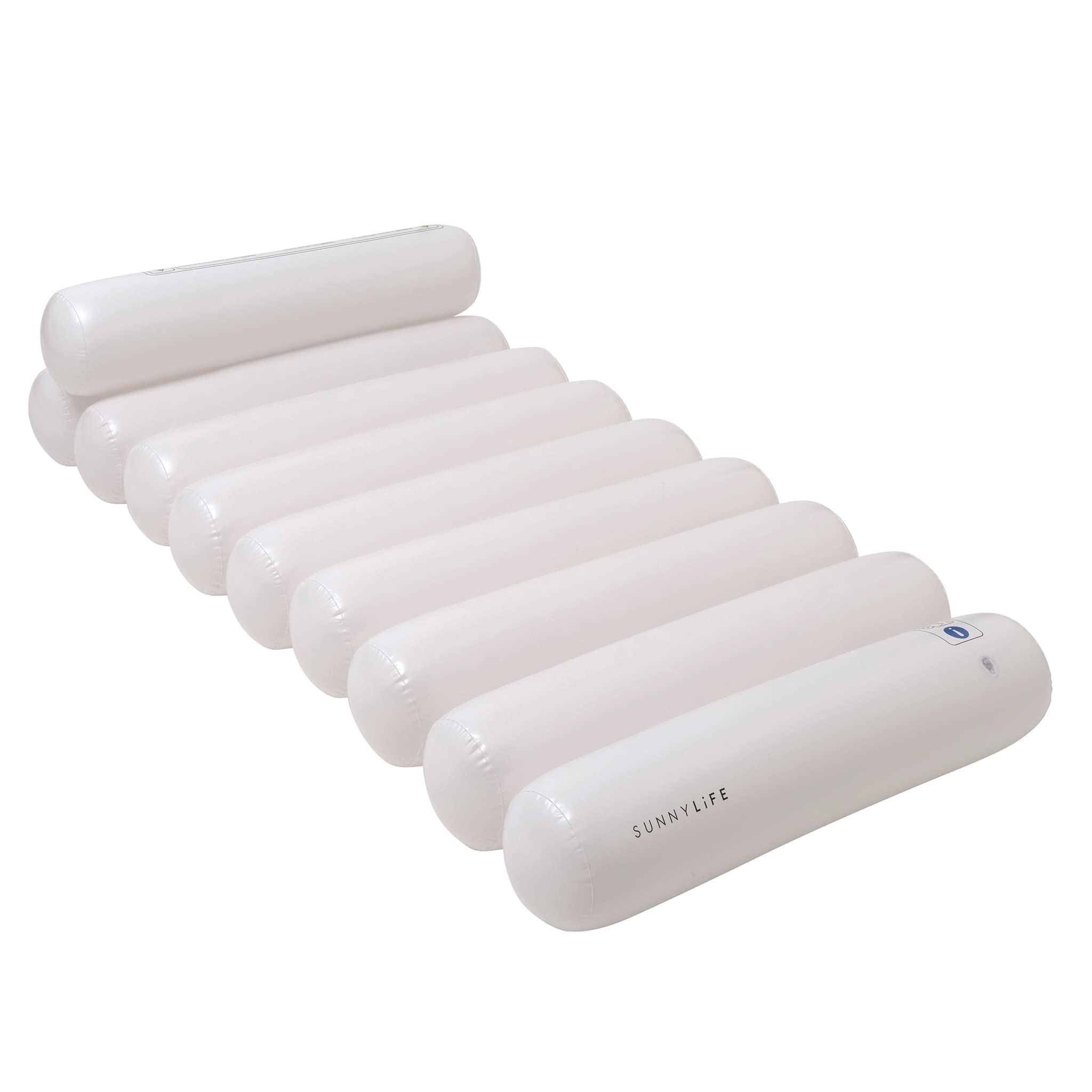 Sunnylife Inflatable Tube Lilo White, Luxury Lie-On Pool Float with ...