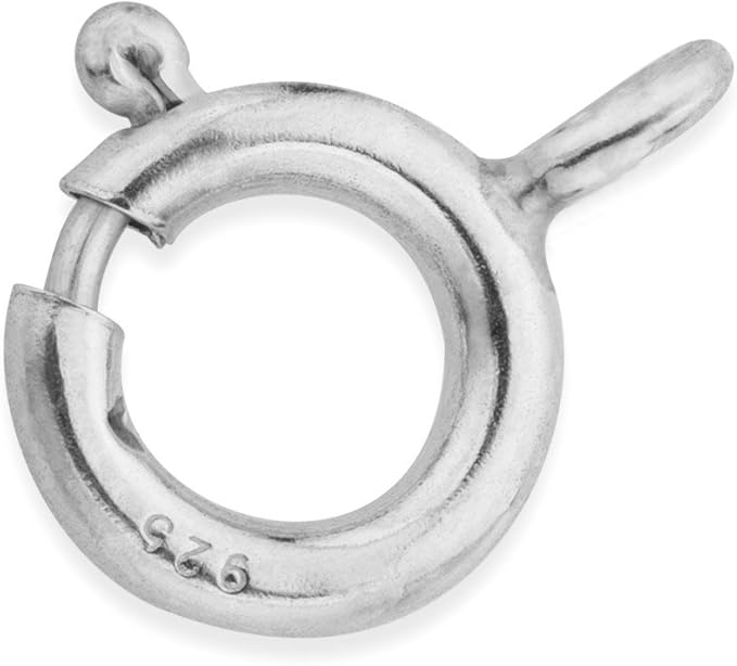 Amazon.com: 100 Pieces Sterling Silver Spring Ring Clasps with Closed ...