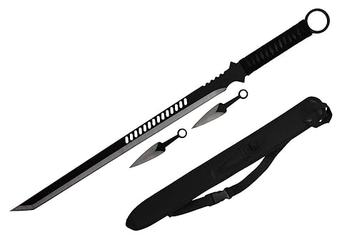 Ninja Sword Machete Throwing Knife Tactical Katana Tanto Blade, 27-Inch ...