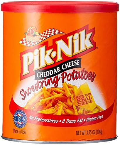 Pik-Nik Cheddar Cheese Shoestring Potato Stick Chips 106g (3.75oz ...