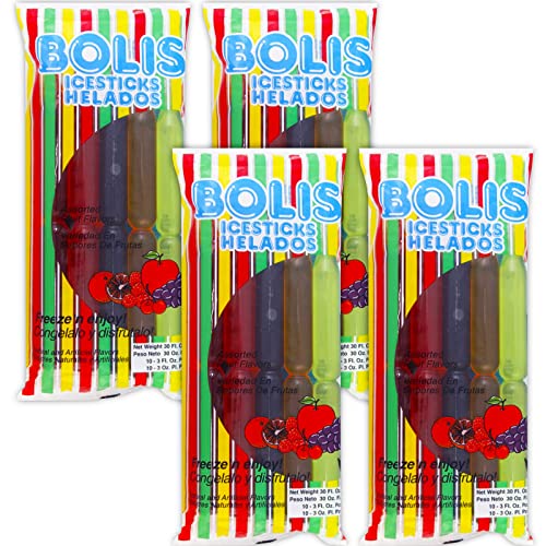 Bolis Freezer Pops - 4 Packs of Frozen Ice Pops In Assorted Fruit ...