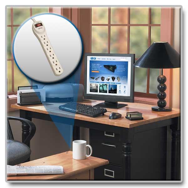 Amazon.com: Tripp Lite 6 Outlet Home & Office Waber Power Strip, 4ft ...