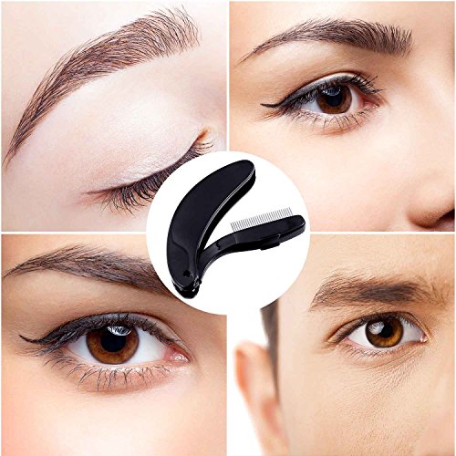 TecUnite 4 Packs Folding Eyelash Comb, Stainless Steel Teeth Eyebrow ...