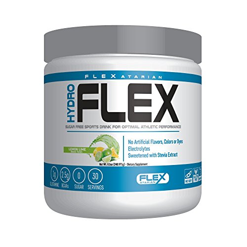 Flexatarian Hydro Flex, Natural Hydration Powder with BCAAs, Lemon Lime ...
