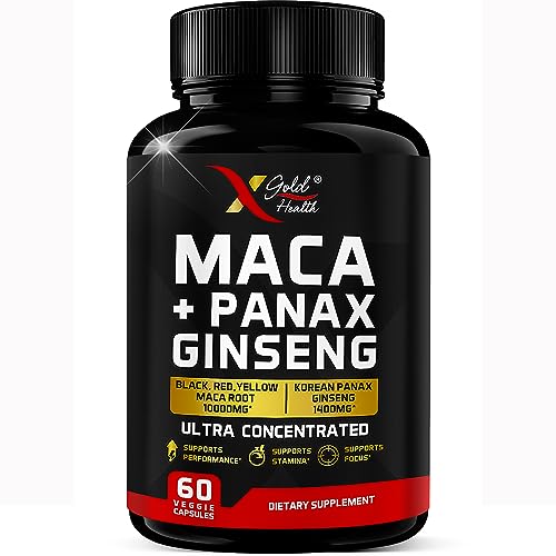 Maca Root Capsules 10,000mg + Korean Panax Ginseng 1,400mg | 20x ...