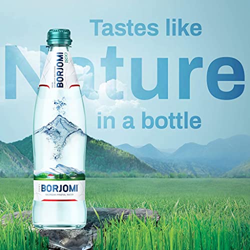 Borjomi Sparkling Mineral Water - 12 Pack Glass Bottled Water (16.9 fl. oz. each) - 100% Natural ...