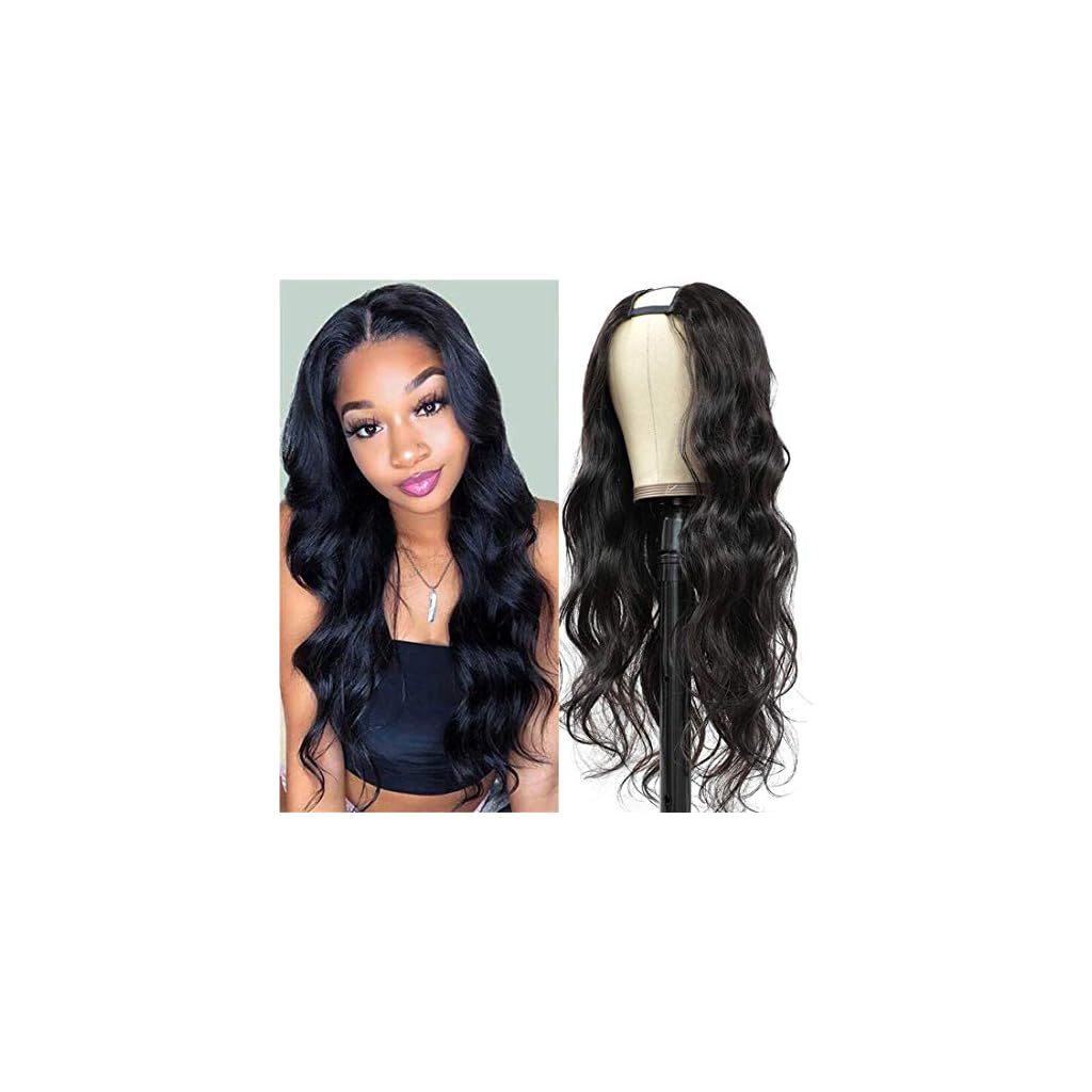 Nvnvdij U Part Wigs Body Wave Brazilian Virgin Human Hair 2''x 4'' U ...