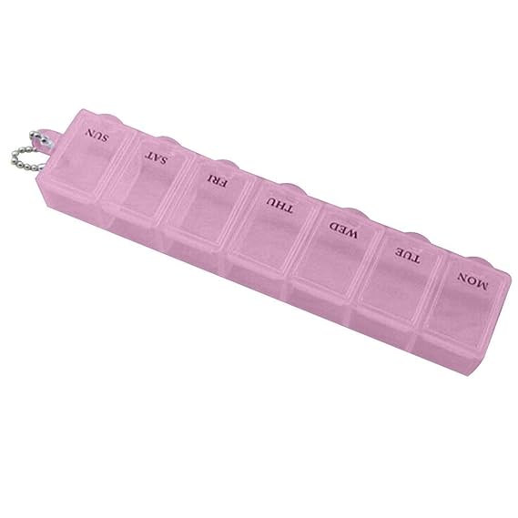 Pink 7 Days Weekly Pill Box Organiser Tablets Medicine Storage ...