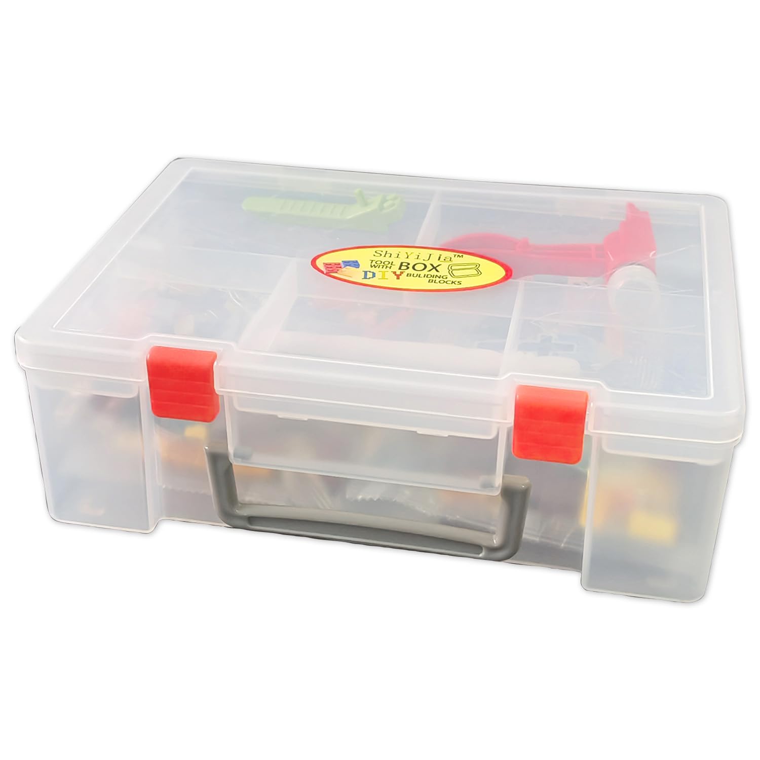 SHIYIJIA Plastic Organizer Box with Dividers Adjustable Compartment ...