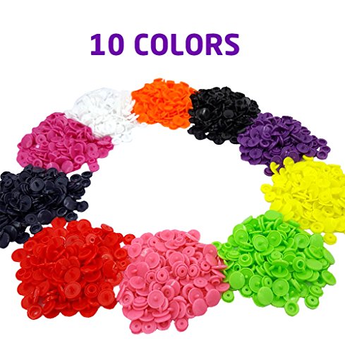300 Sets Plastic T5 Snaps Buttons, 10 Colors No-Sew Snap Fasteners ...