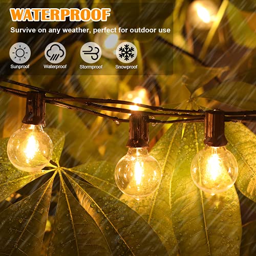 Brightever 100ft Outdoor G40 LED Globe String Lights Dimmable ...