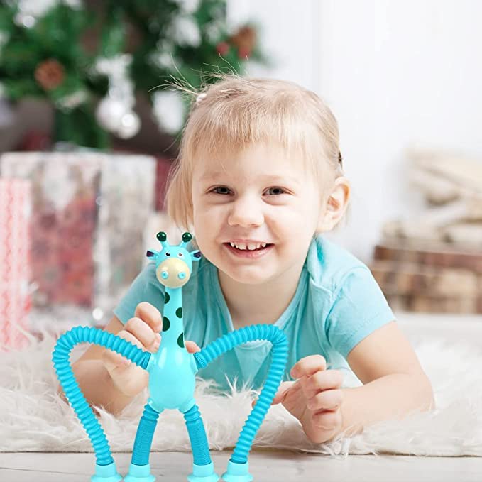 Telescopic Giraffe Suction Toys, Shape-Changing Giraffe Telescopic Tube ...