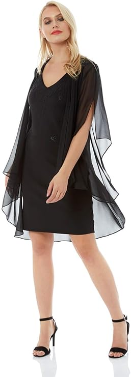 Roman Originals Women Longline Chiffon Jacket - Ladies Evening Cover ...