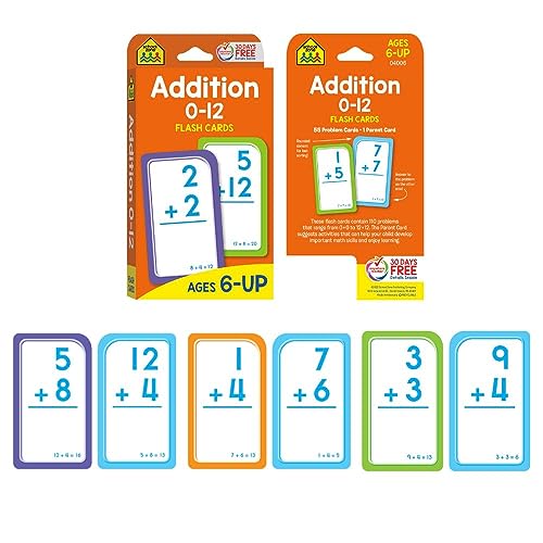 School Zone - Math 1-2 4-Pack Flash Cards - Ages 4+, 1st Grade, 2nd ...