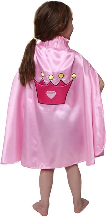 Amazon.com: Girls 24" Pink Princess Crown Satin Cape: Clothing