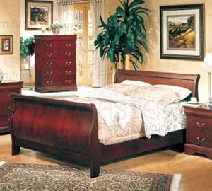 Louis Philippe Cherry King Sleigh Bed | semashow.com